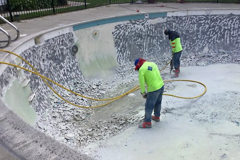Pool Surface Preparation - Hydroblasting - Adams Pool Solutions